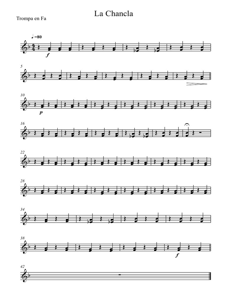 La Chancla - Trompa en Fa PDF | PDF