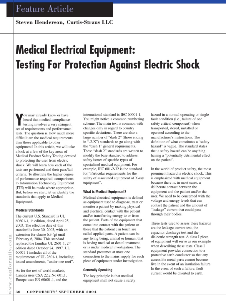 Testing For Protection Against Electrical Shock | PDF | Insulator ...