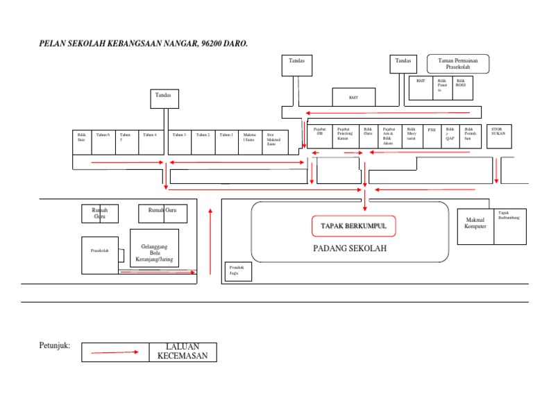 Pelan Laluan Kecemasan Sekolah Kebangsaan Nangar | PDF