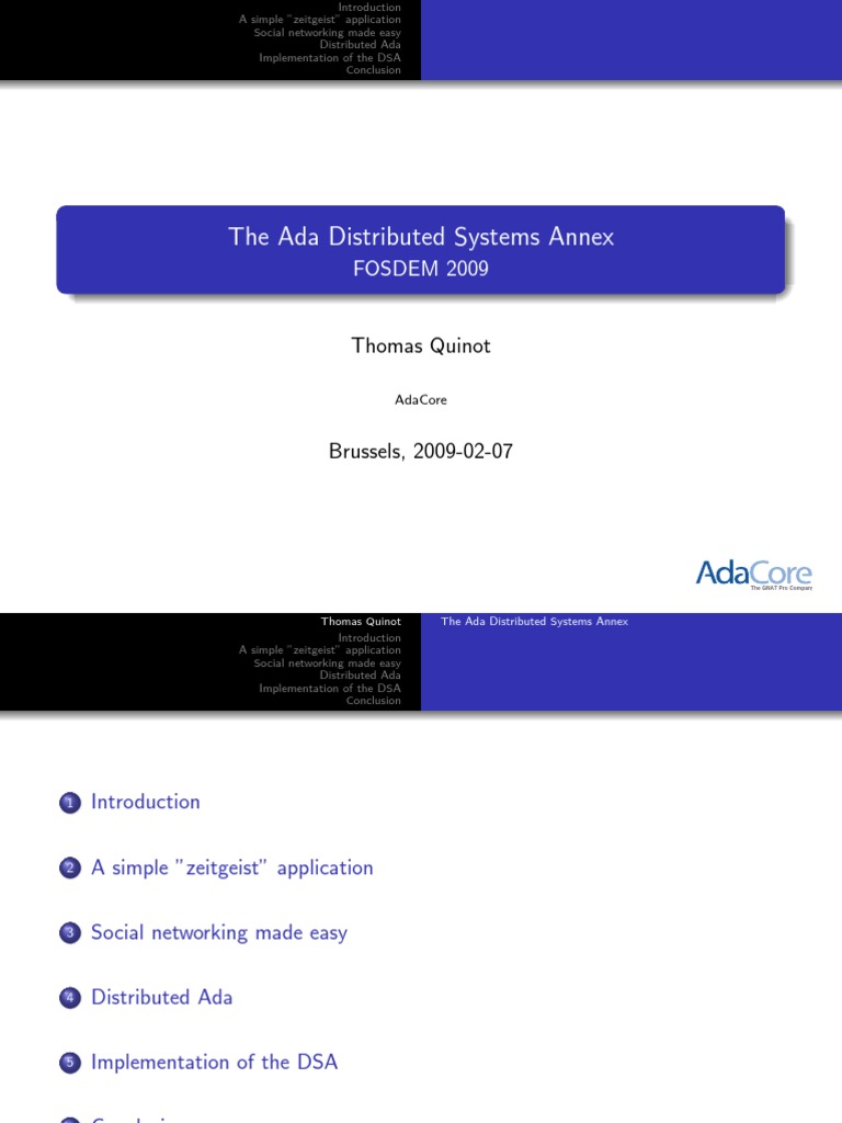 ADA Distributed Systems Annex 2009 Filminas | PDF | Distributed Computing | Subroutine