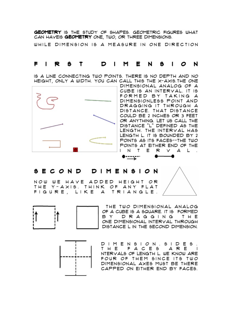 F I R S T D I M e N S I o N: Geometry Is The Study of Shapes. Geometric ...