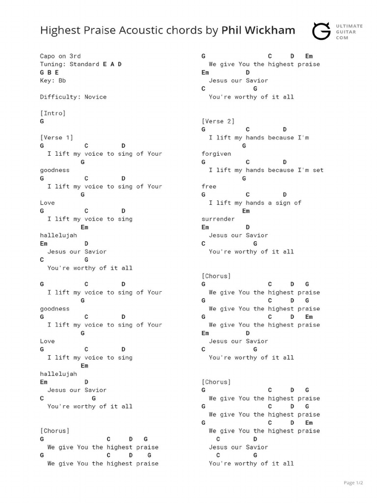 Highest Praise Acoustic Chords (1)