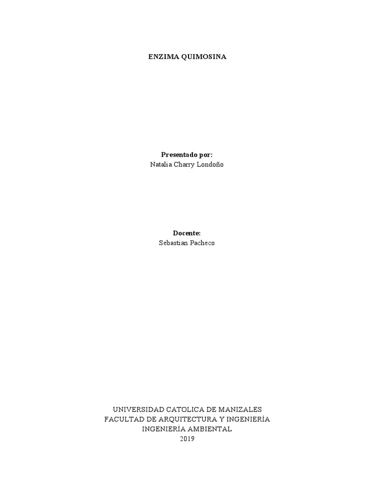 1-Enzima Quimosina | PDF | Queso | Enzima