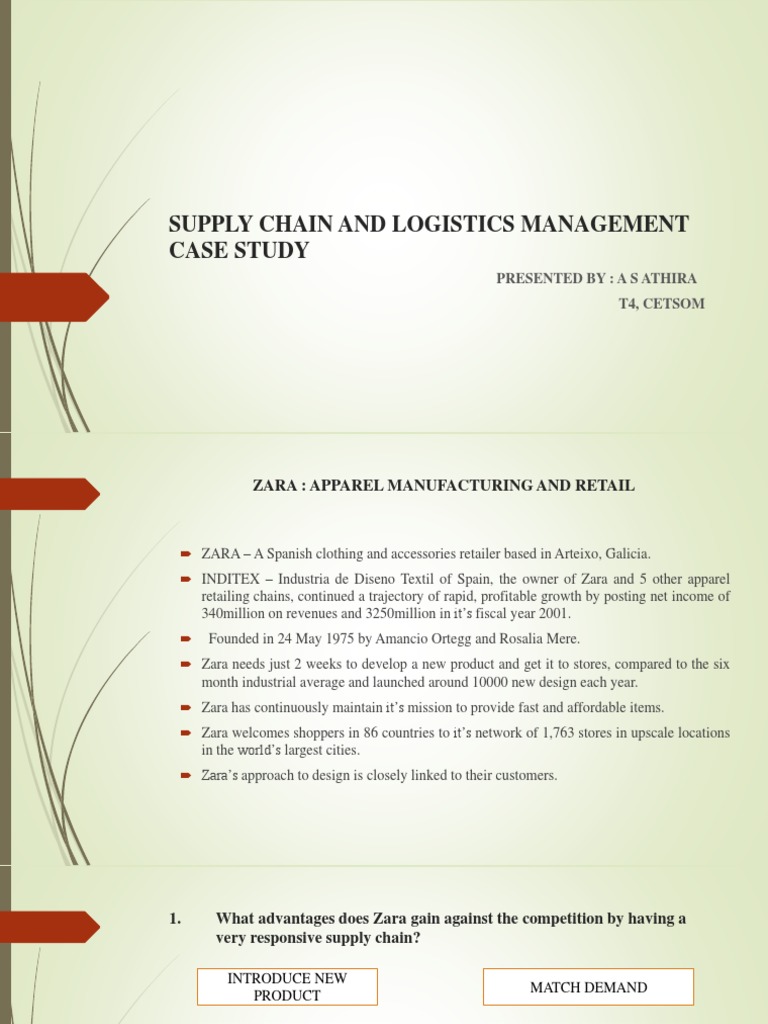 Supply Chain and Logistics Management Case Study | PDF | Retail ...