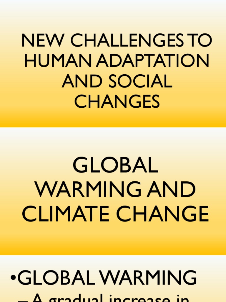 New Challenges To Human Adaptation and Social Changes | PDF