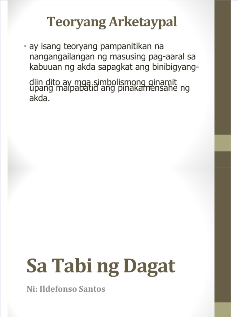 Sa Tabi NG Dagat | PDF