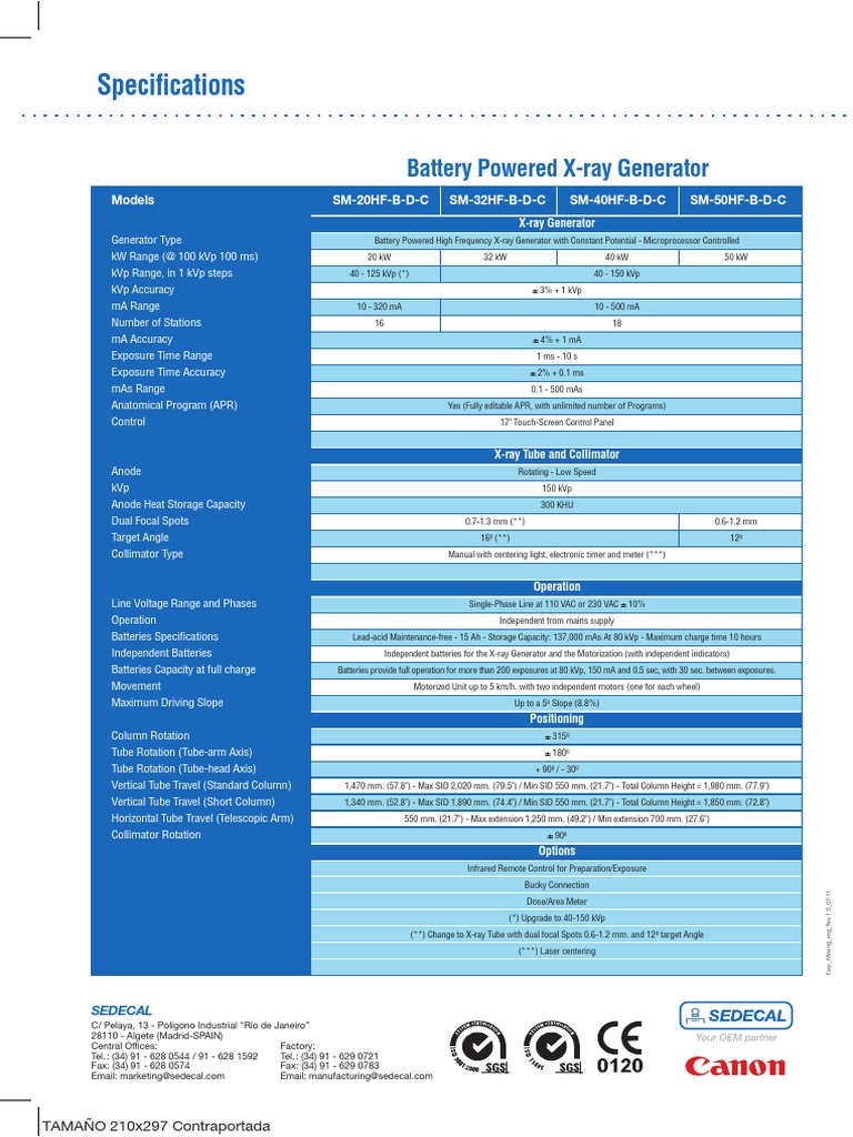 Sedecal Mobile Digital PDF | PDF | Infrared | X Ray