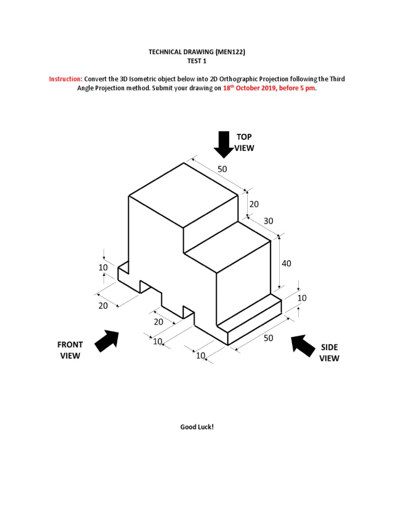 Technical Drawing Test 1 2019 | PDF