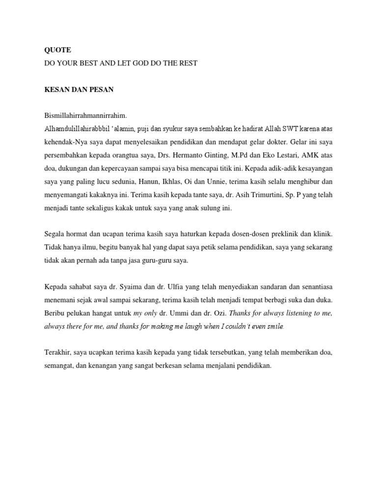 65 - Pesan Kesan - Buku Sumdok Dyah Putri Mentari Ginting Salinan | PDF