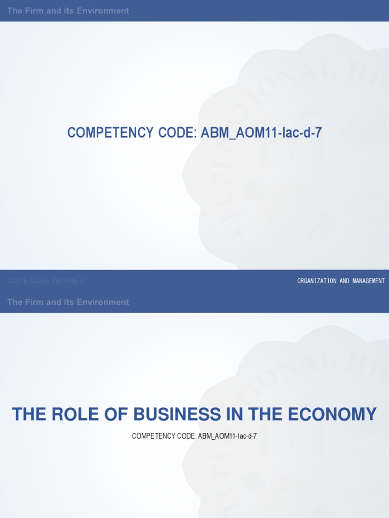Competency Code: Abm - Aom11-Iac-D-7: Organization and Management | PDF ...