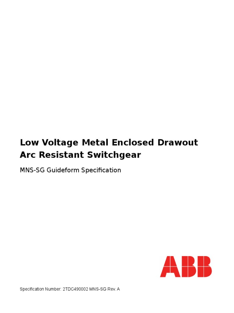 Low Voltage Metal Enclosed Drawout Arc Resistant Switchgear: MNS-SG ...