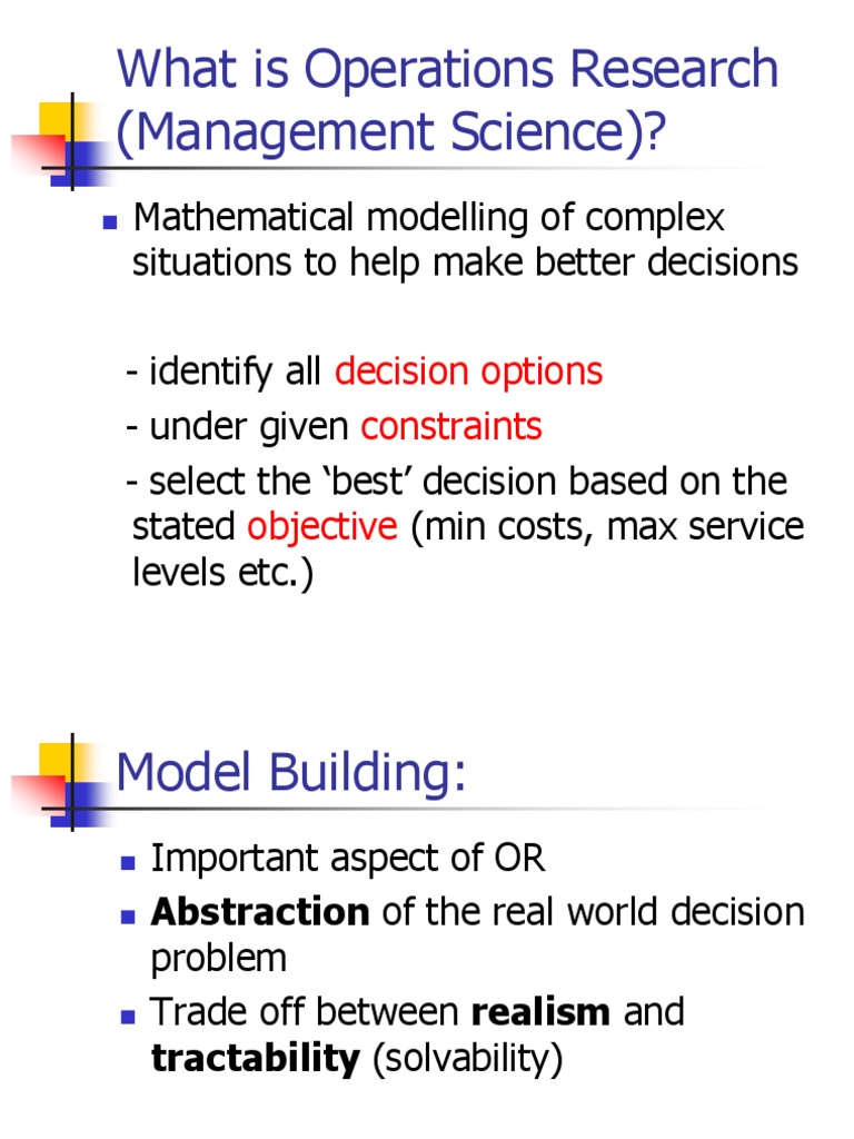 What Is Operations Research (Management Science) ? | PDF