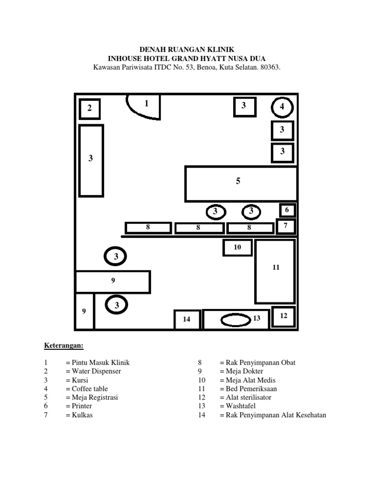 Denah Klinik Inhouse Grand Hyatt Nusa Dua | PDF