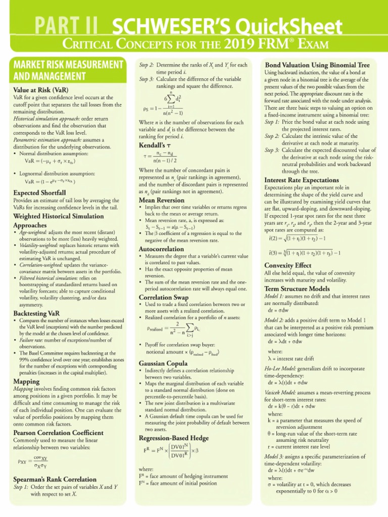FRM 2019 Part II - Quicksheet.pdf | Derivative (Finance) | Leverage ...