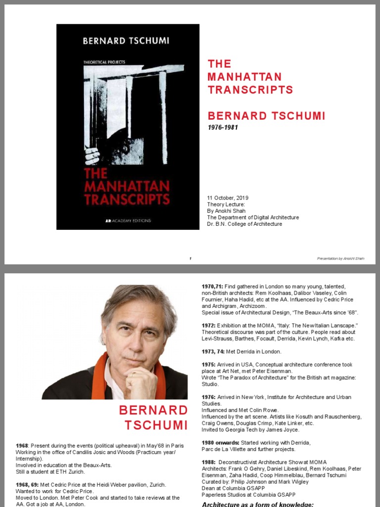 Presentation-The Manhattan Transcripts PDF | PDF | Design | Art Media