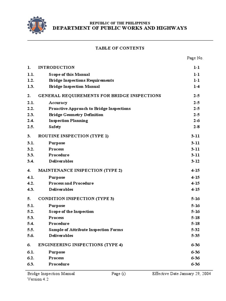 Bridge Inspection Manual V4.2 (REVISE As of MAR 15 - 05) | PDF | Road ...