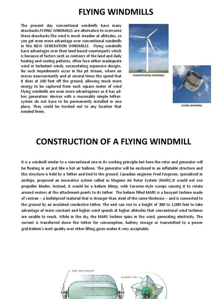 Flying Windmills: Conventional Windmill | PDF | Wind Turbine | Wound