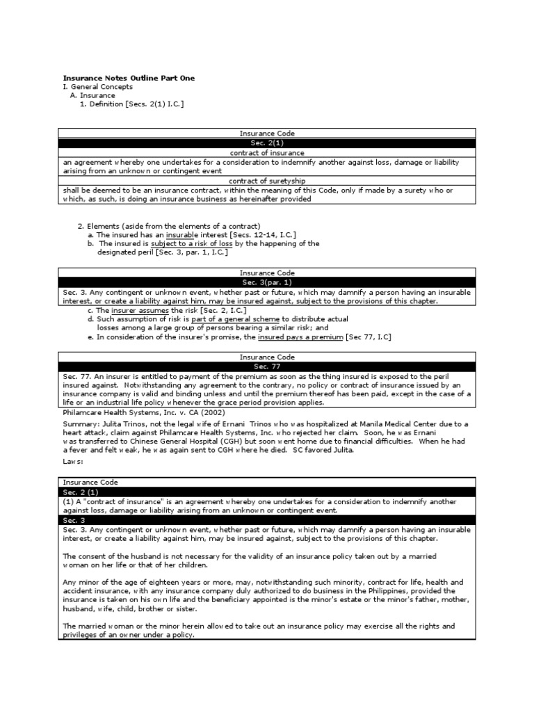 Insurance Notes | PDF | Insurance | Guarantee