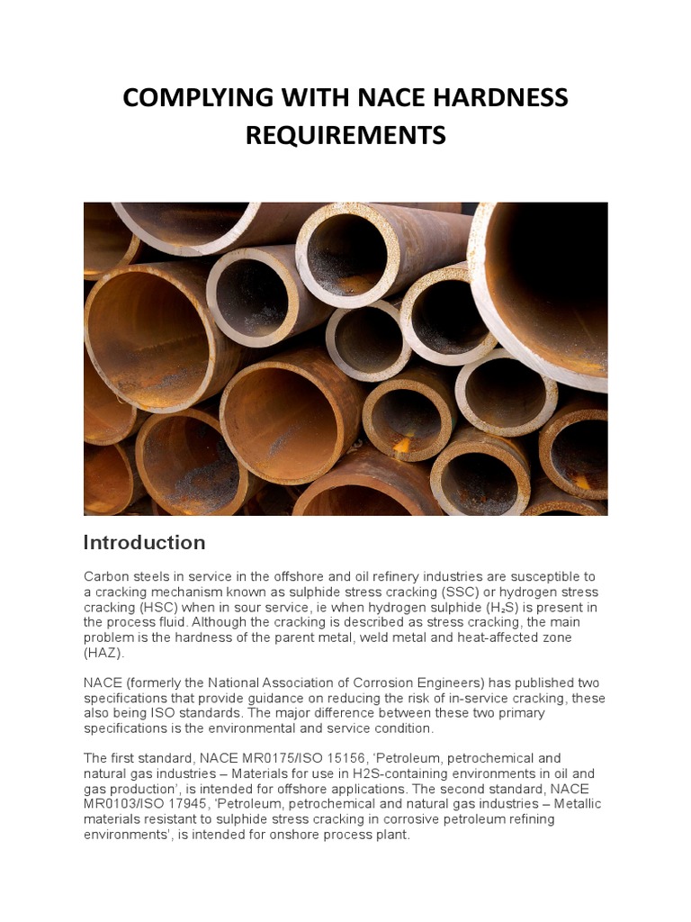 NACE Hardness Compliance for Carbon Steel | PDF | Welding | Construction