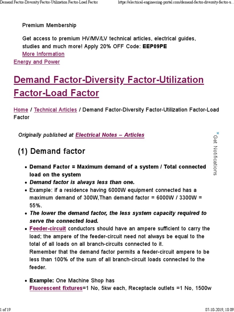 Demand Factor-Diversity Factor-Utilization Factor-Load Factor | PDF ...