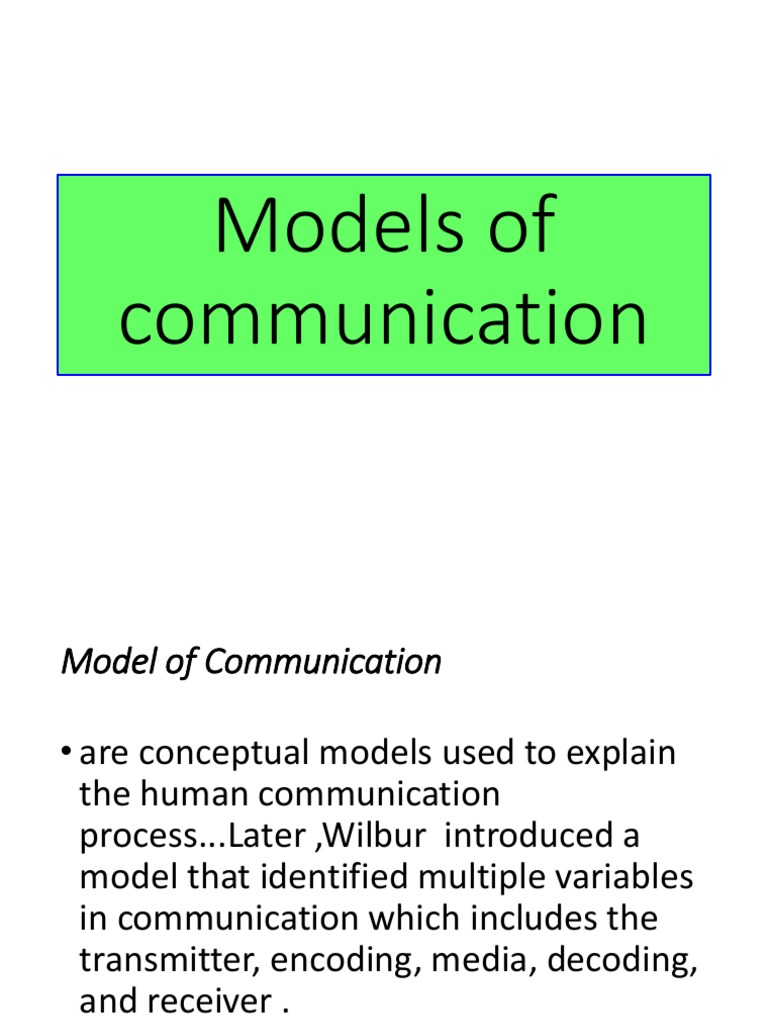 Models of Communication | PDF
