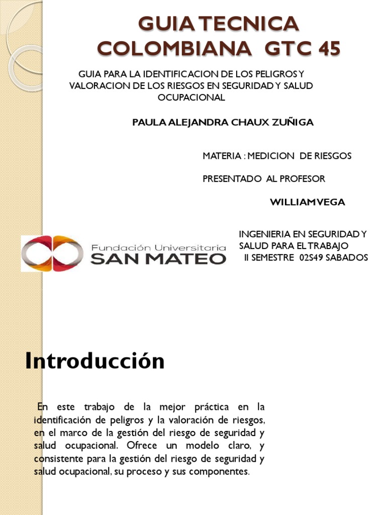 Guia Tecnica Colombiana GTC 45 | PDF | Toma de decisiones | Información