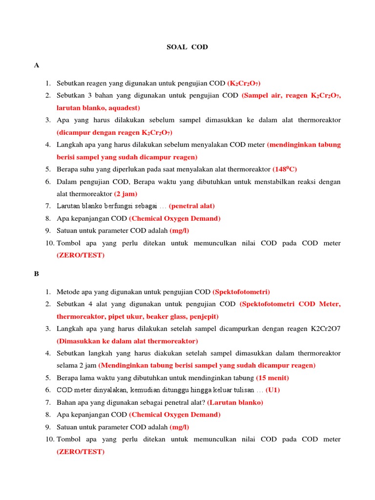 Cara Pengujian COD Secara Spektrofotometri | PDF