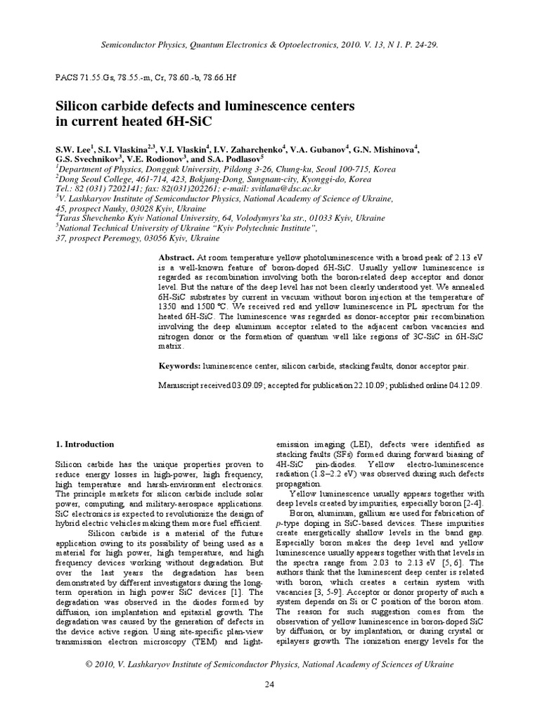 Defects and Luminiscence | PDF | Doping (Semiconductor) | Semiconductors