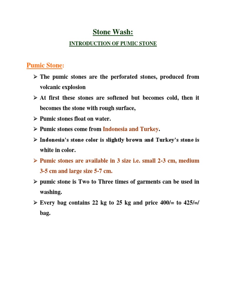 Stone Wash | PDF | Materials | Chemical Substances