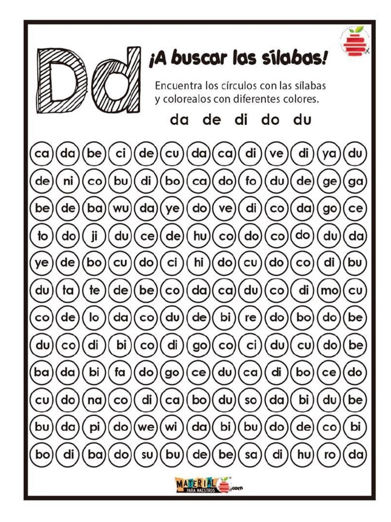 A Buscar Silabas 2 | PDF