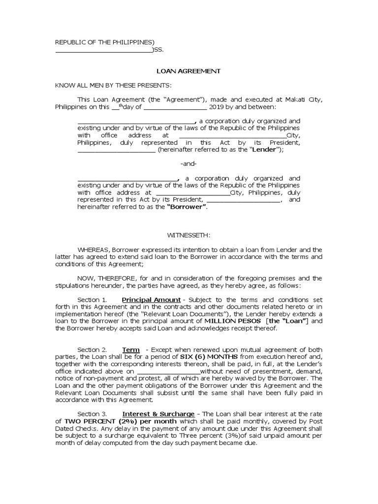 Draft Loan Agreement With Mortgage | PDF | Bankruptcy | Loans