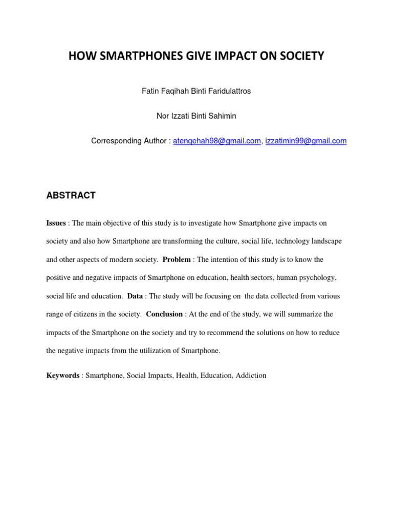 Exploring the Positive and Negative Social Impacts of Smartphone Usage ...