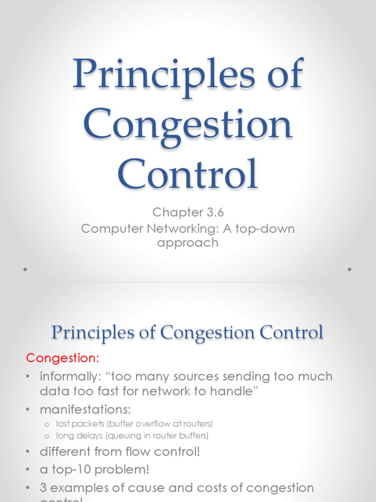 Principles of Congestion Control: Computer Networking: A Top-Down Approach | PDF | Network ...