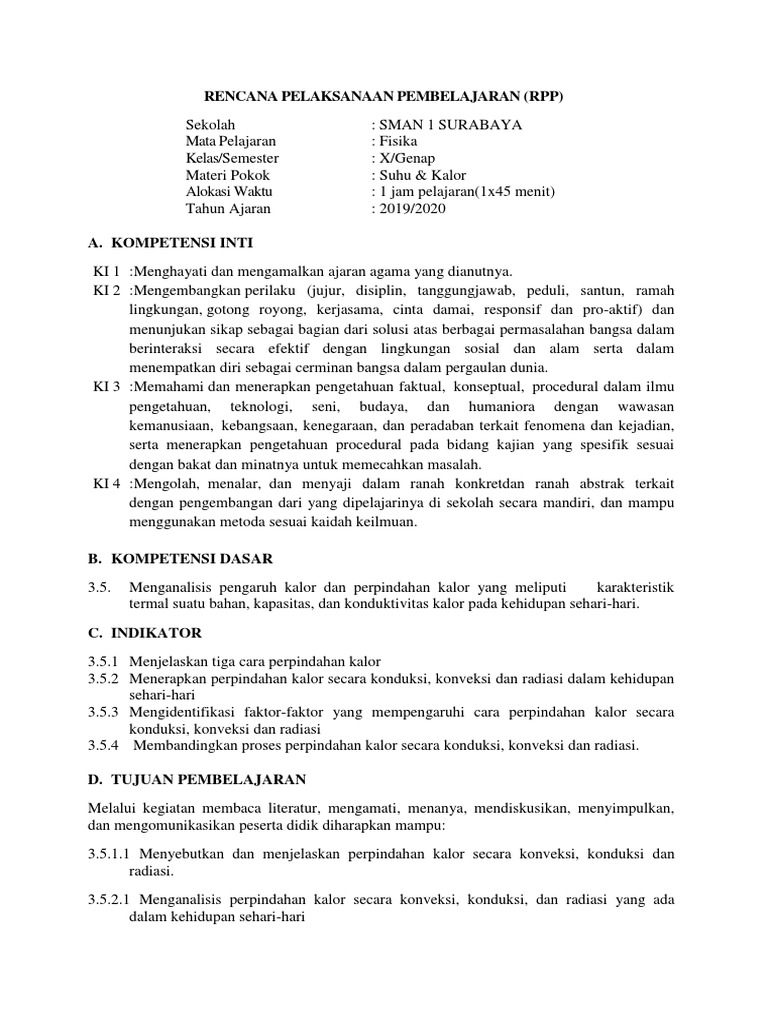 RPP Kooperatif Learning Think Pair Share | PDF