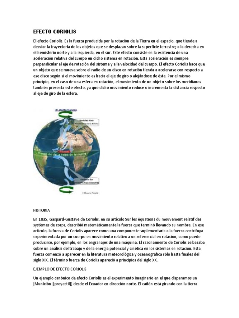 Efecto Coriolis | PDF | Fenomeno fisico | Cantidades fisicas