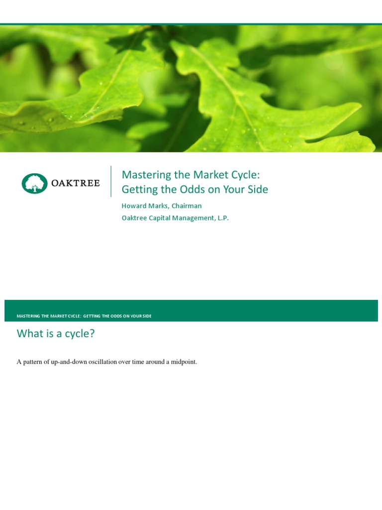 Howard Marks - Mastering The Market Cycles | PDF | Financial Adviser | Risk
