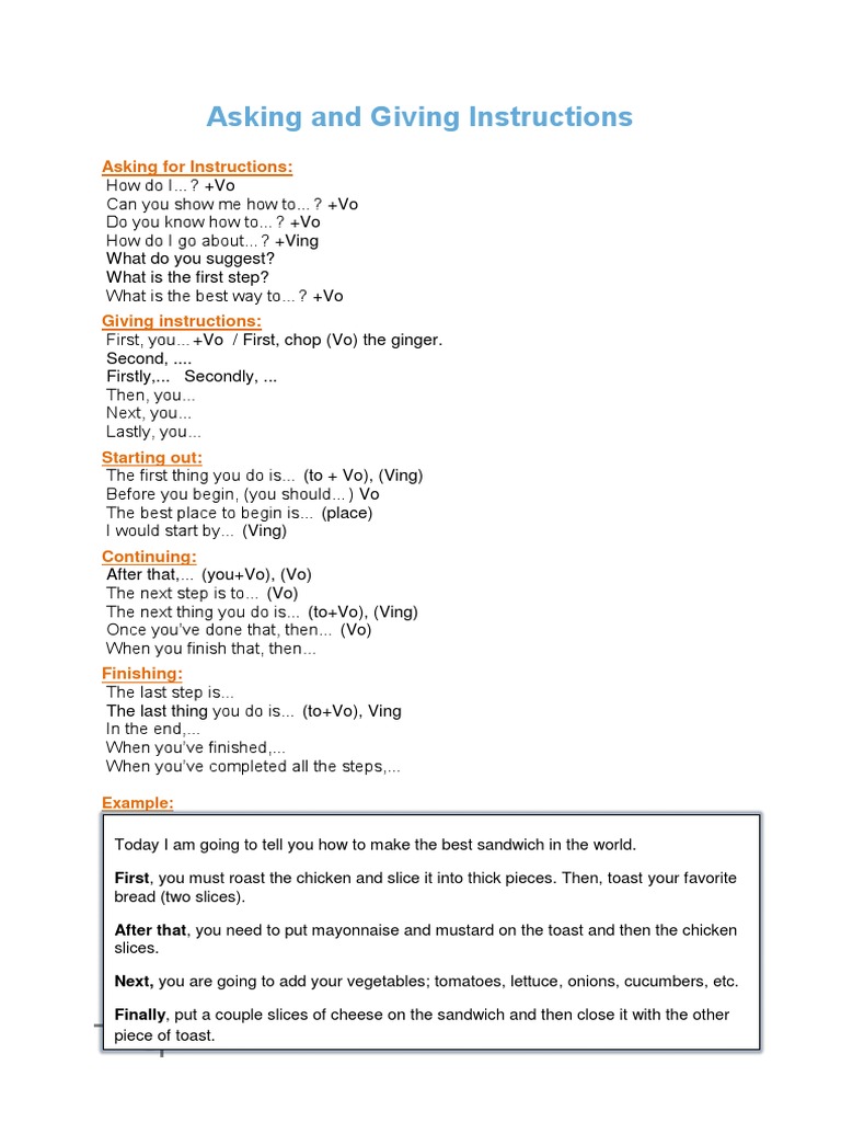 How To Give Instructions | PDF