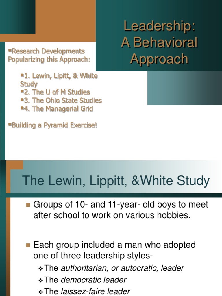 Lecture8 Behavioral | PDF | Systems Psychology | Leadership