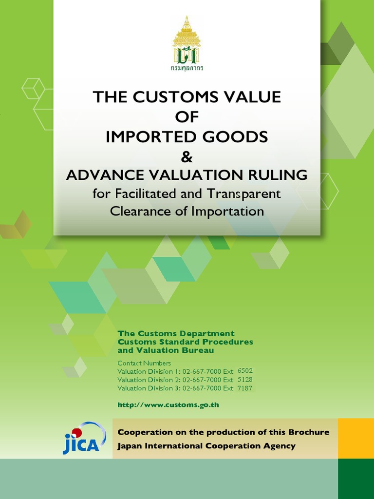 The Customs Value of Imported Goods &: Advance Valuation Ruling | PDF ...