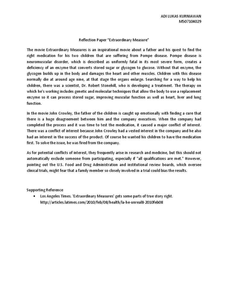 Reflection Paper Extraordinary Measure | PDF