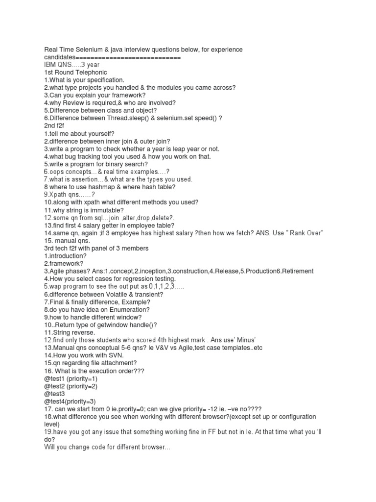 Real Time Selenium Pdf Class Computer Programming Method Computer Programming