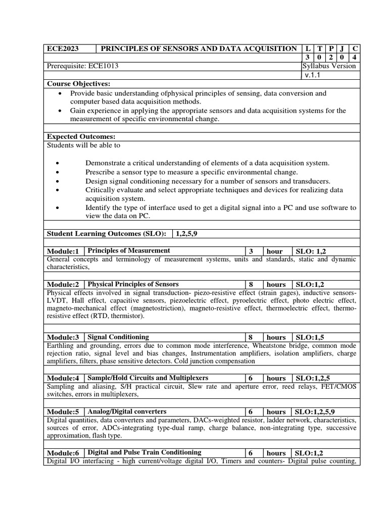 Principles of Sensors and Data Acquisition: A Guide to Understanding ...