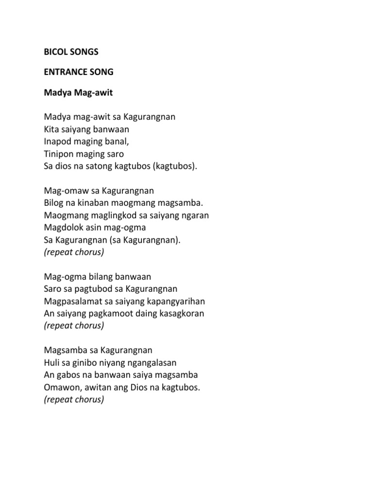 Bicol Songs | PDF