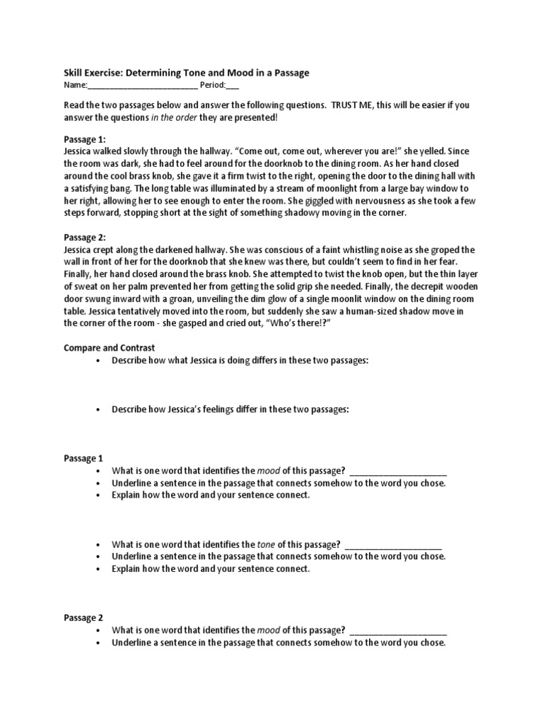 Determining Mood and Tone in A Passage | PDF