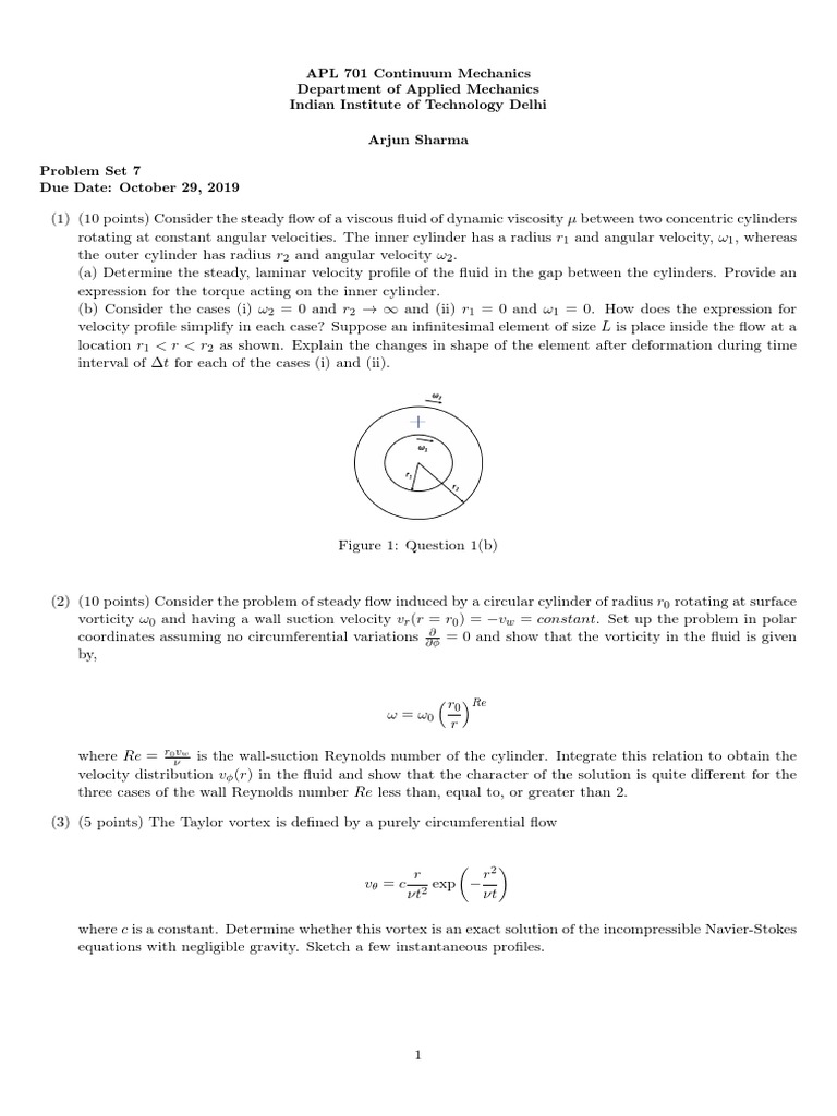 ProblemSet 7 | PDF | Fluid Dynamics | Reynolds Number