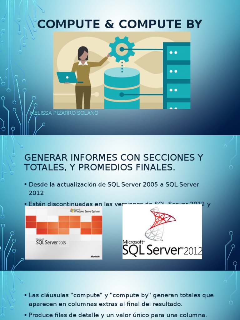 Compute & Compute by | PDF | Servidor SQL de Microsoft | SQL