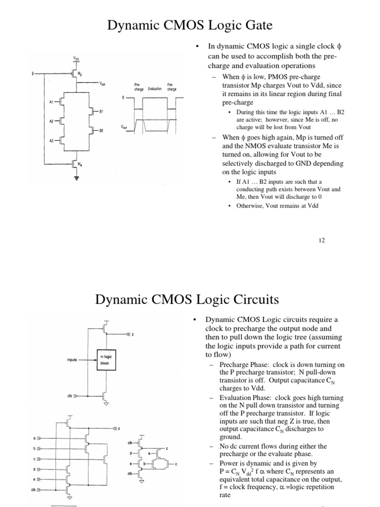 Dynamic CMOS Logic Gate | PDF | Cmos | Logic Gate