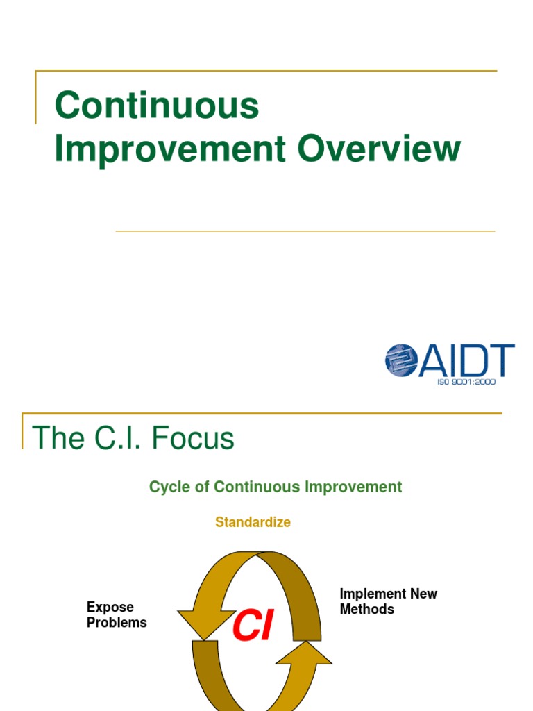 CI Overview Presentation | PDF | Lean Manufacturing | Human Factors And ...