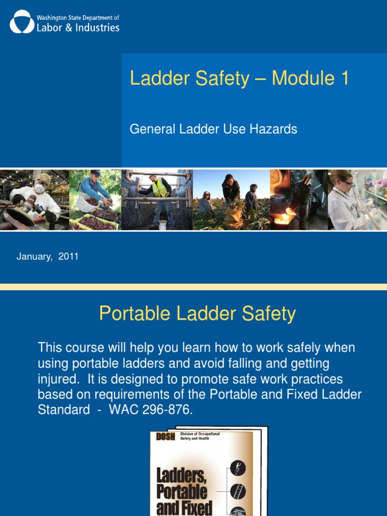 Use non-conductive fiberglass or wood ladders when working near power ...