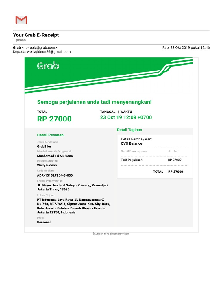 Grab E Receipt | PDF